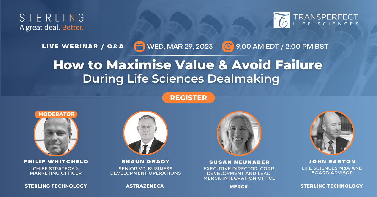 Webinar: How to maximise value & avoid failure during life sciences dealmaking